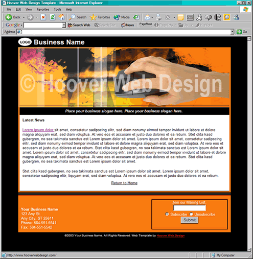 Template 995 Flash Web Templates Preview - Orange Internet Technology Theme